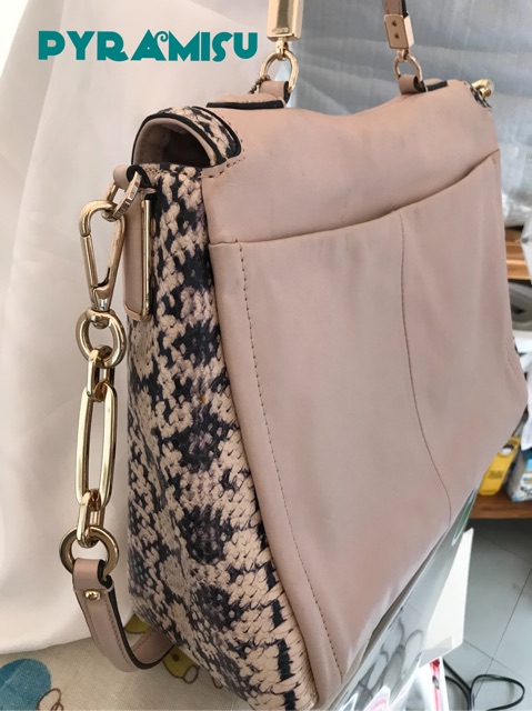 Coach Madison Sadie Flap Satchel in Two-tone Python embossed ...