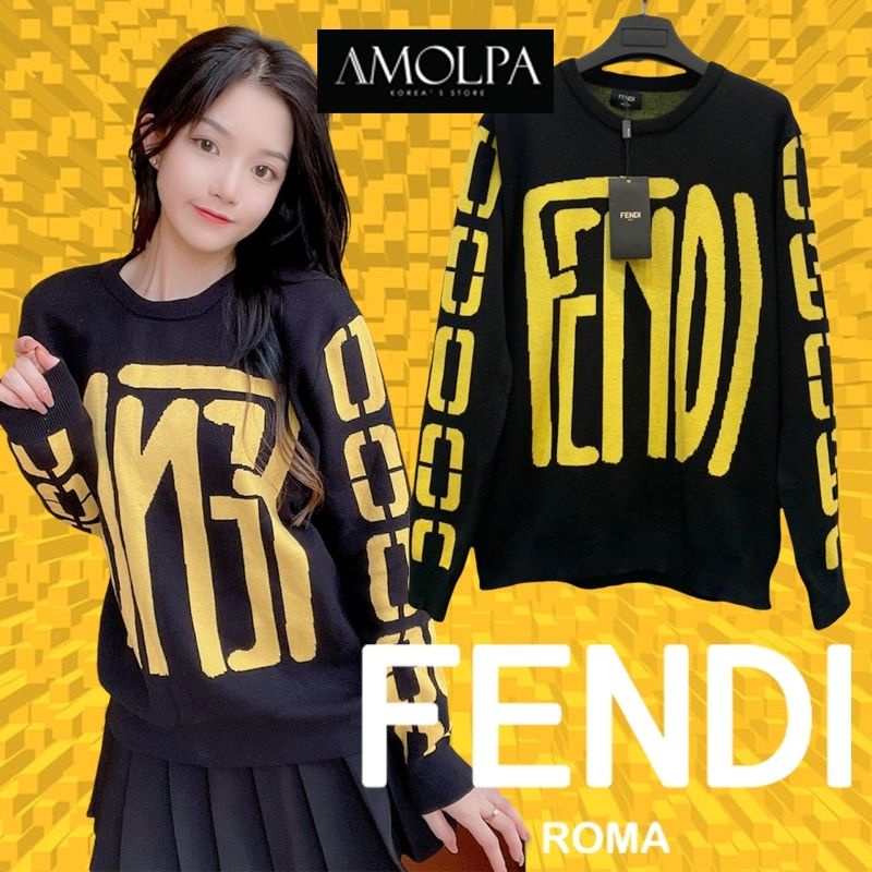 TOP SWEATER FENDI KNIT ตัวล่าสุด 2021SS เสื้อแขนยาว FENDI ทอลายFF ...