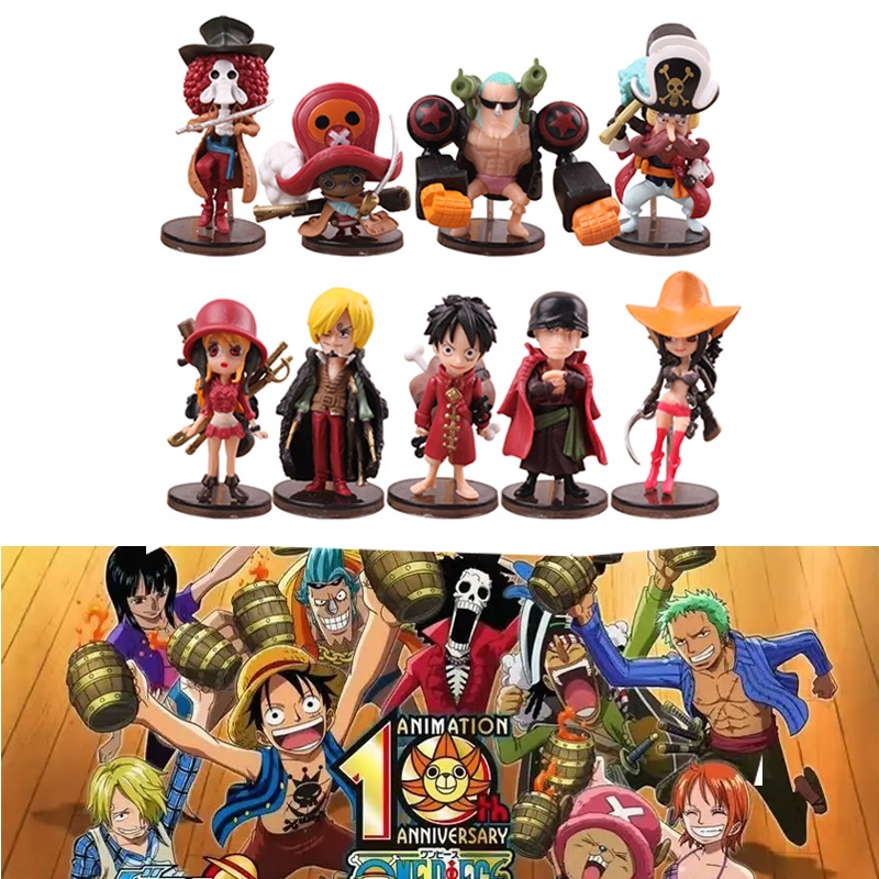 9Pcs/Set One Piece Luffy Zoro Mini Figure Miniature Toy Model Doll ...