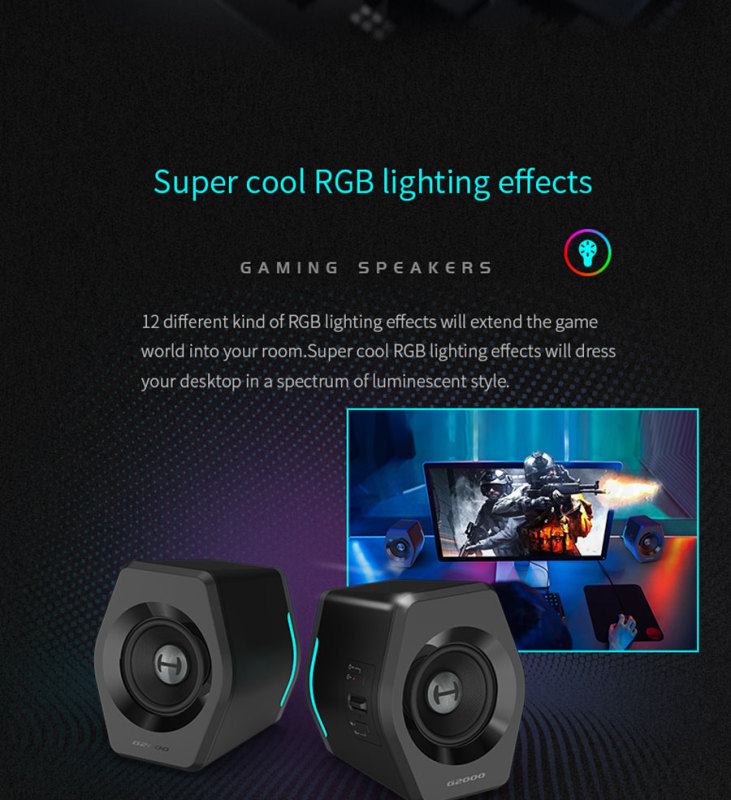 Edifier G2000 2.0 32W RMS ลำโพง Dynamic RGB LED ลำโพงสาย gaming เกมมิ่ง ...
