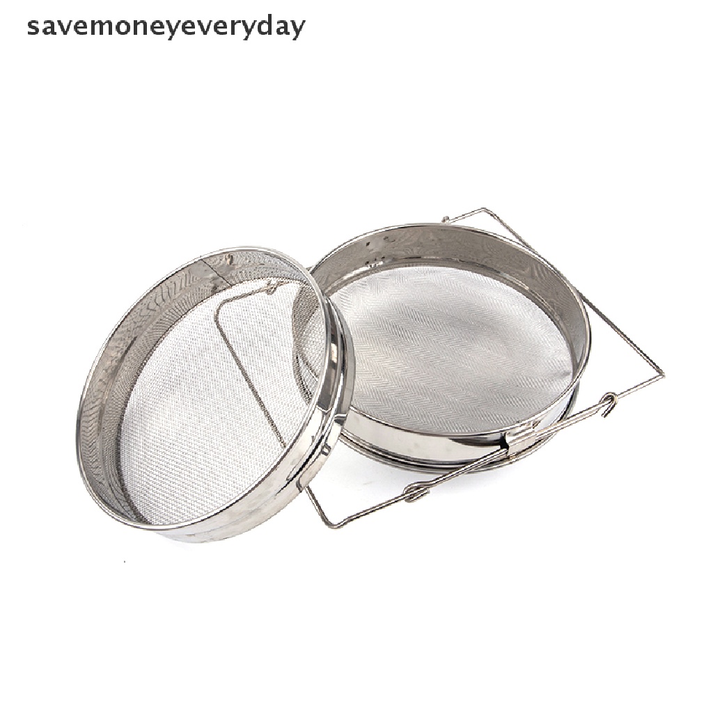Save Double-Deck Stainless Steel Honey Strainer Screen Sieve Beekeeping ...