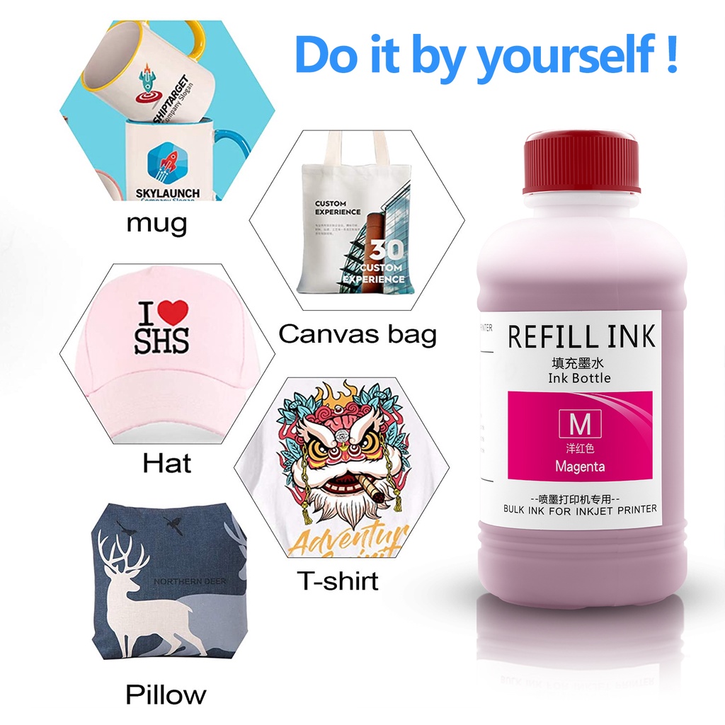 250mlBottle Refill Dye Sublimation Ink Heat Transfer Ink Heat Press Ink ...
