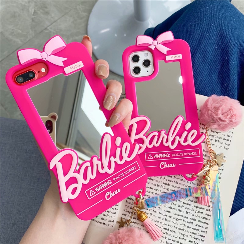Cartoon Barbie Mirror Oppo Reno 3 3pro 2f Z A9 A5 2020 A12 A12e A7 A5s