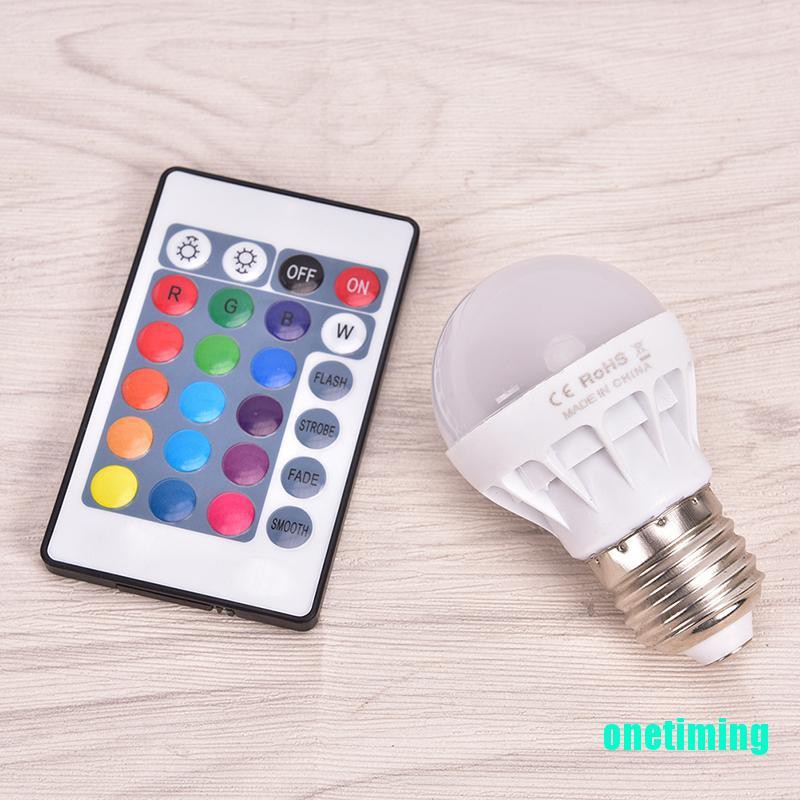 Otth E27 3W Dimmable RGB LED Light Bulb Lamp Color Changing IR Remote ...