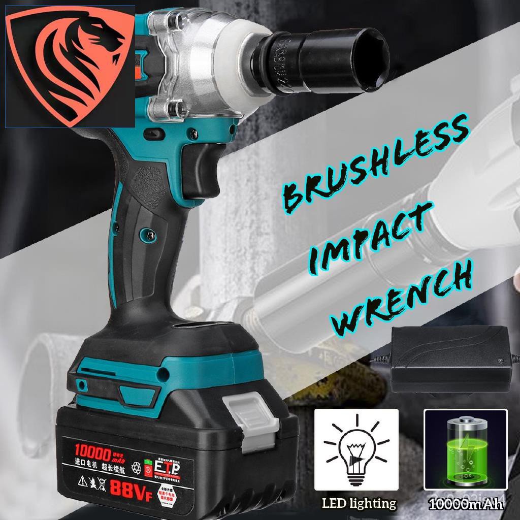 iSs9 21V 10000mah Li-ion Electric Impact Wrench Guns 330Nm Max Torque Impact Wrench Cordless 2 ...