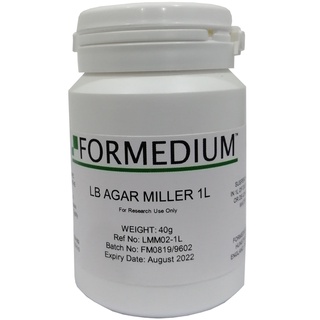 Formedium® LB Agar Miller อาหารเลี้ยงเชื้อชนิดแข็ง แบคทีเรีย เพาะเลี้ยงเซลล์ เพาะเลี้ยง ...