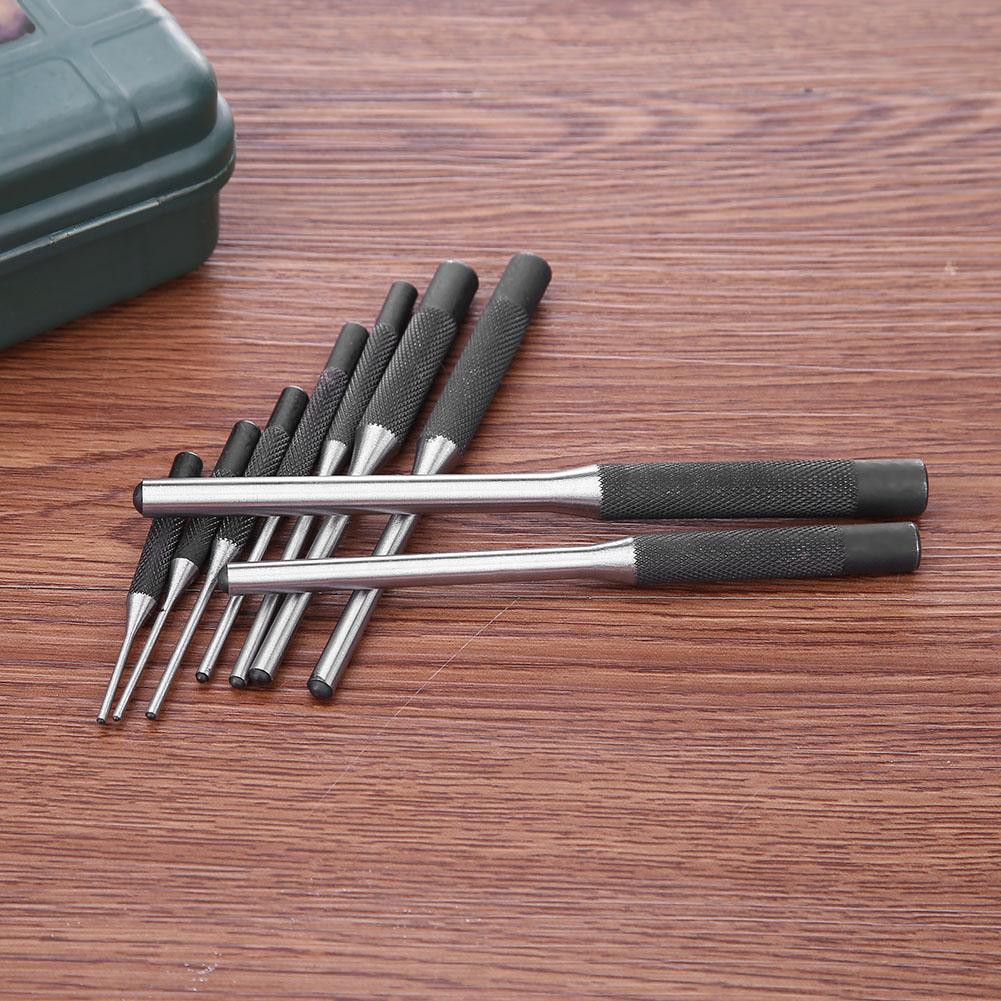 9pcs/set Multi Size Round Head Pins Set Punch Steel Grip Roll Pins ...
