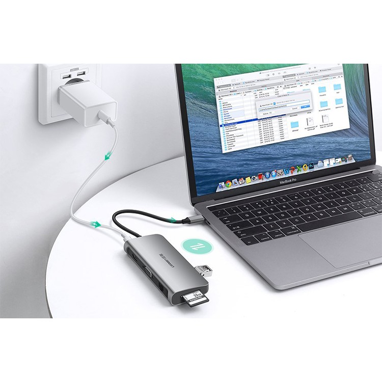 พร้อมส่ง UGREEN 40873 USB C USB3.1 ตัวแปลง TYPE C Hub 9in1 to HDMI4K ...