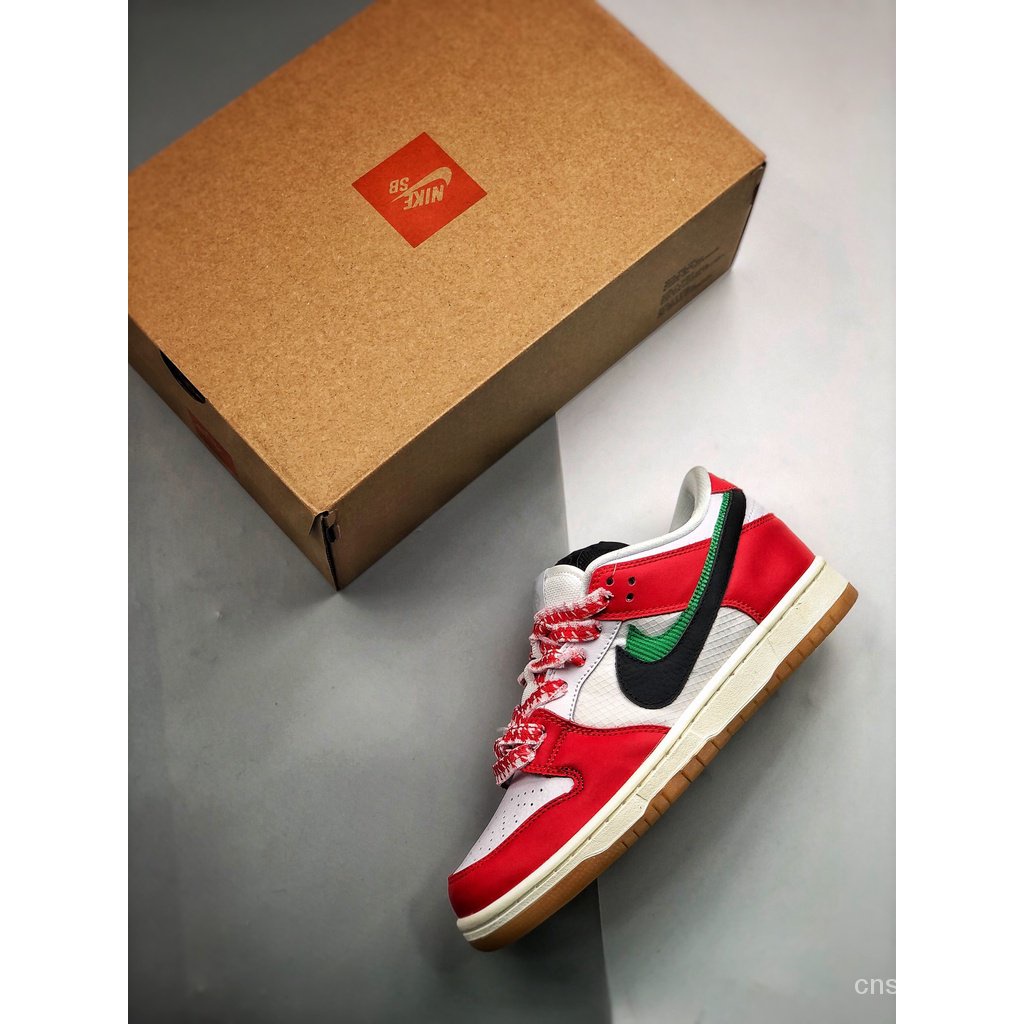 Nike Dunk SB low Habibi แบรนด์ร่วมของ Chicago Double Hook สีขาวสีแดง ...
