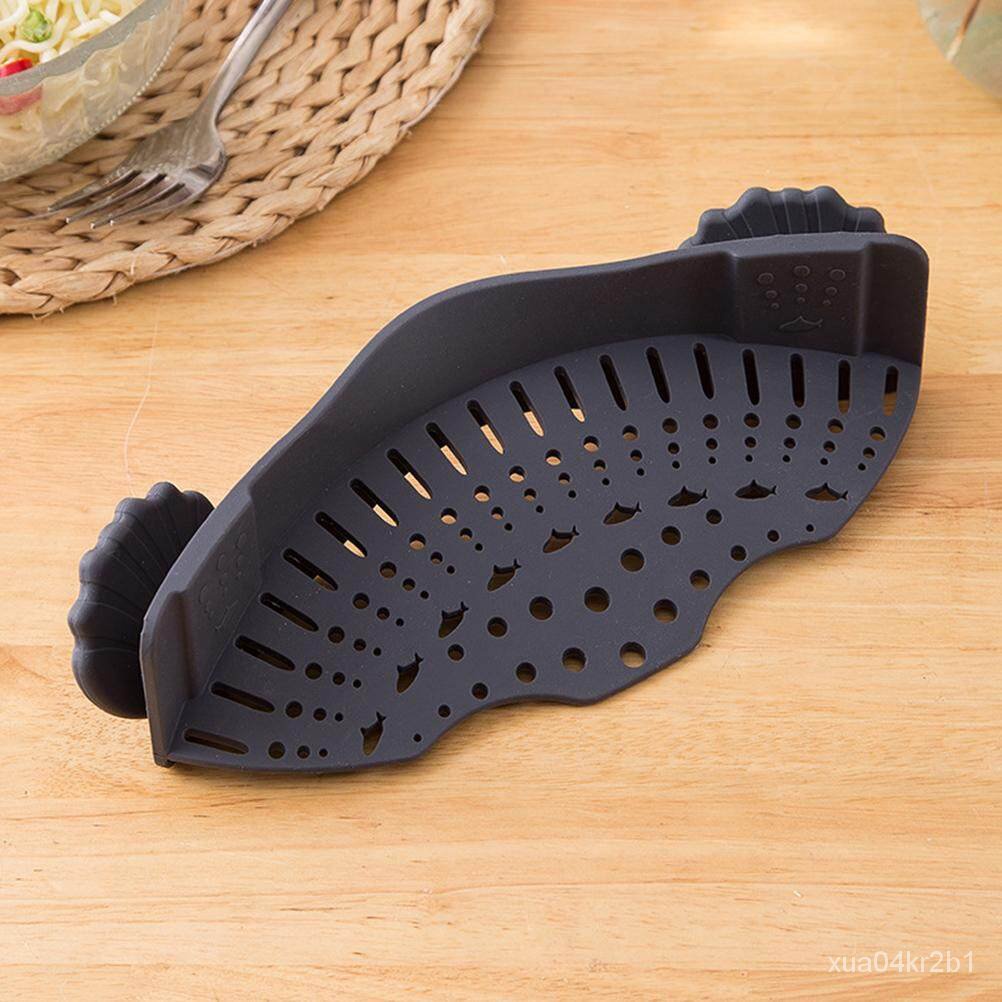 1pcs Silicone Food Strainers Heat Resistant Clip On Strain Strainer ...
