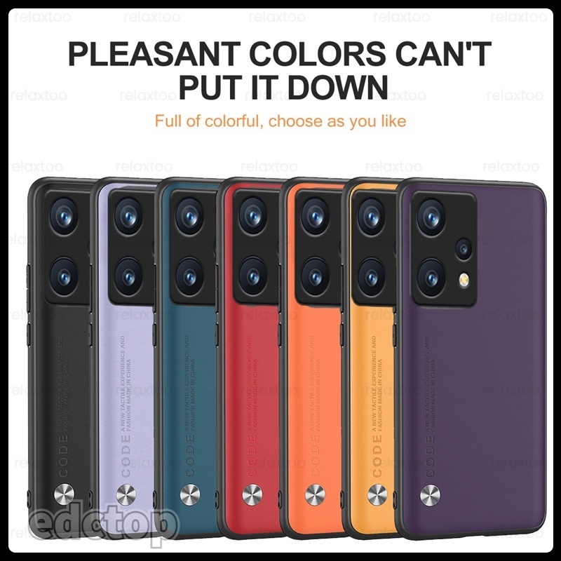 Realmi 9 Pro+ Case Luxury Plain Skin Leather Texture Cover For Realme ...