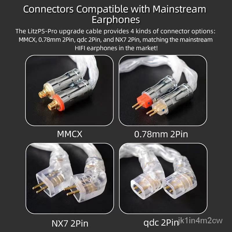 insNICEHCK LitzPS-Pro Upgrade Cable 8 Core 4N Litz Pure Silver Cable 3.5mm2.5mm4.4mm MMCXNX7QDC0 ...