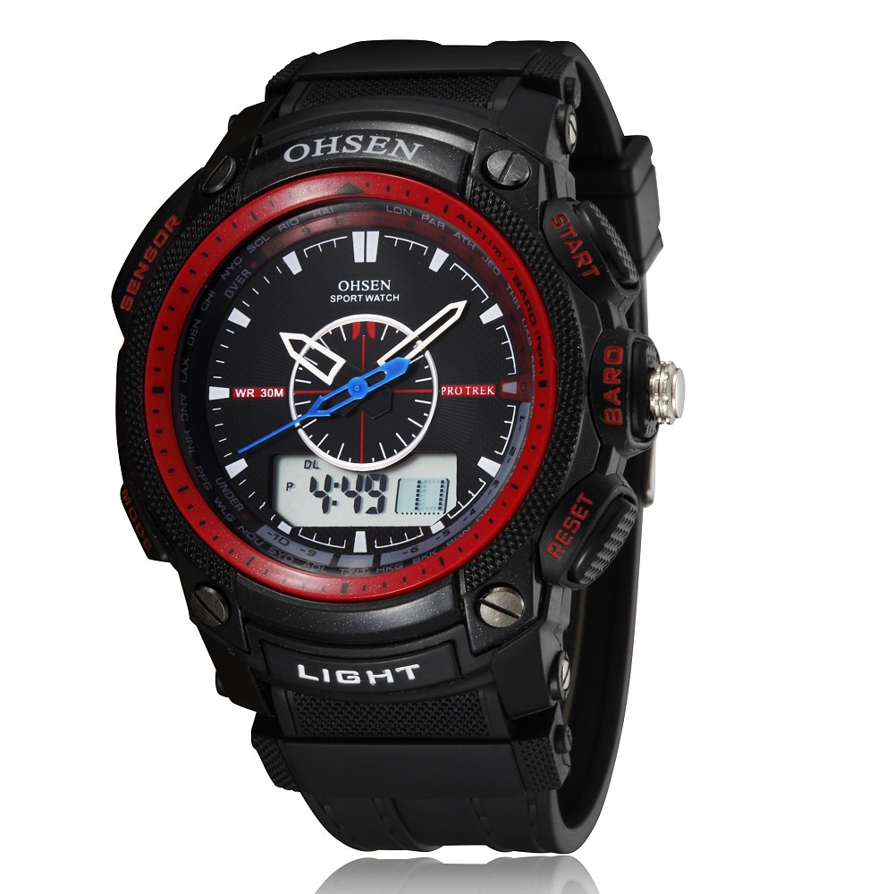 Ohsen AD-1606 ตัวเรือนและสายดำตัดขอบสีเงิน - barbizon220 - ThaiPick