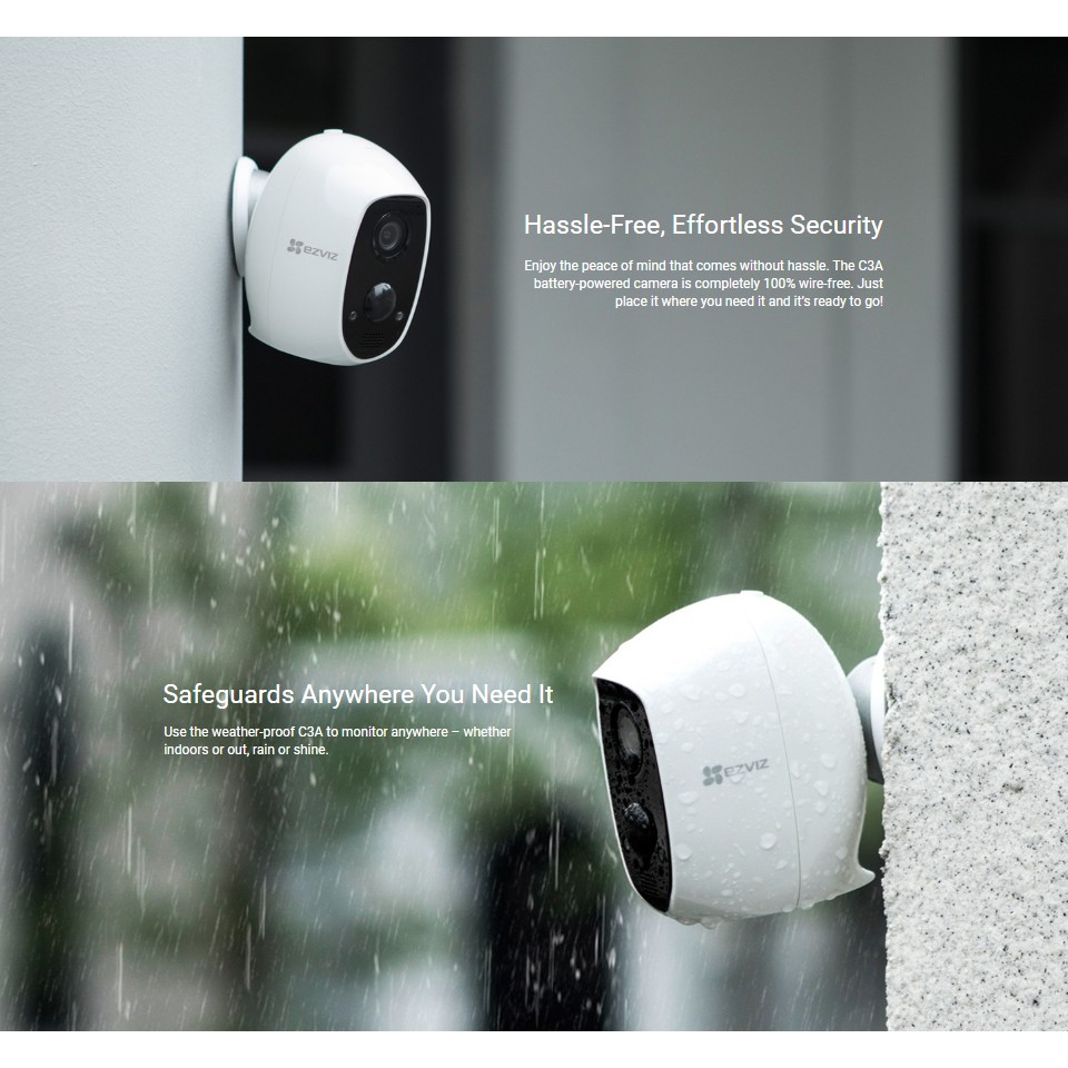 กล้อง Wifi ไร้สาย 100% EZVIZ รุ่น C3A Battery Camera 1080P Wi-Fi Camera ...