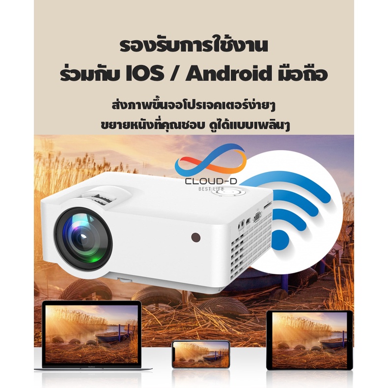 Projector CLOUD-D X400B300 ระบบ Android 9.0ใหม่ มีแอพ Netflix Youtube Disney โปรเจคเตอร์ ...