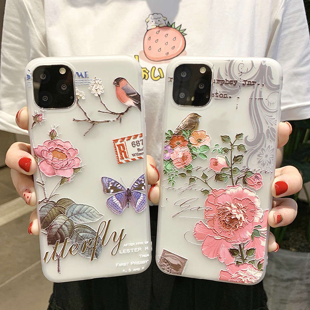 Flower เคสซิลิโคน Vivo S1 Y17 Y12 V11 Y81 Y81i V9 Y71 Y15 V11i V15 Y85 ...