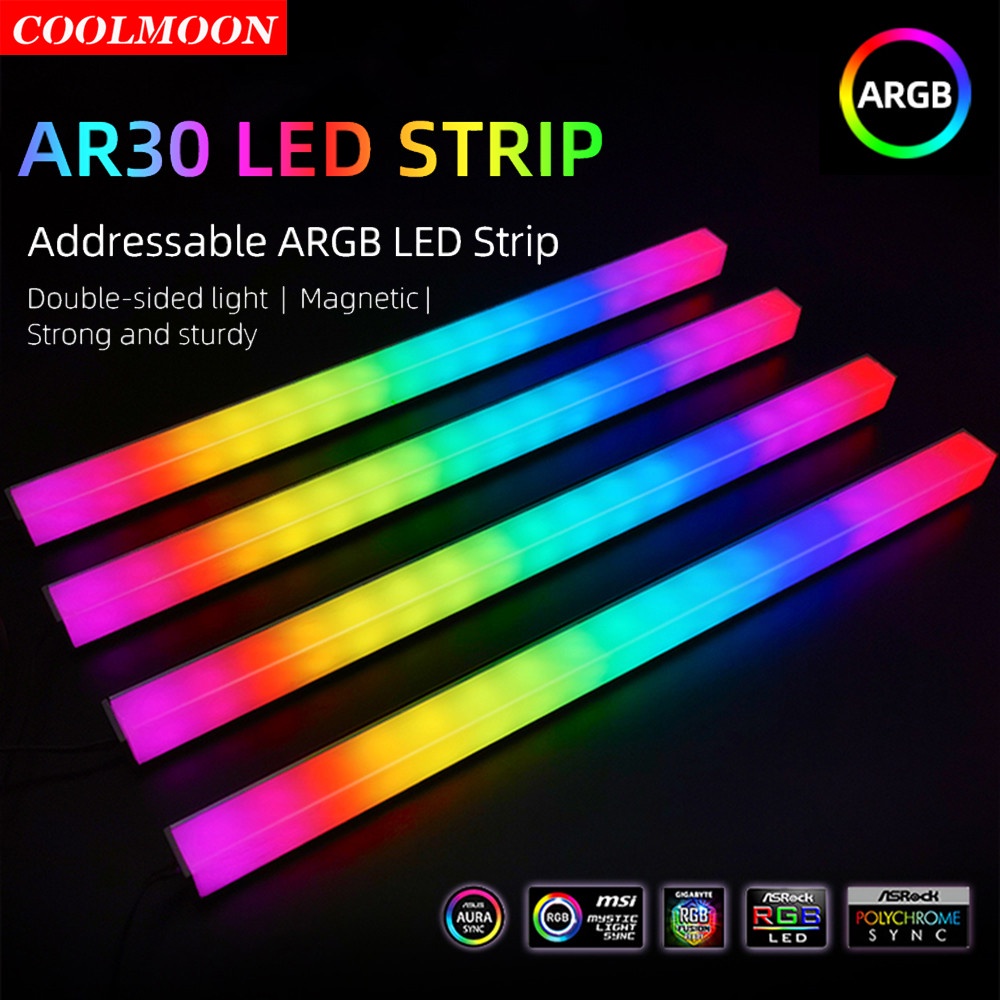 Light bar magnetic strip decorated with computer Coolmoon 5V 3Pin Led ...