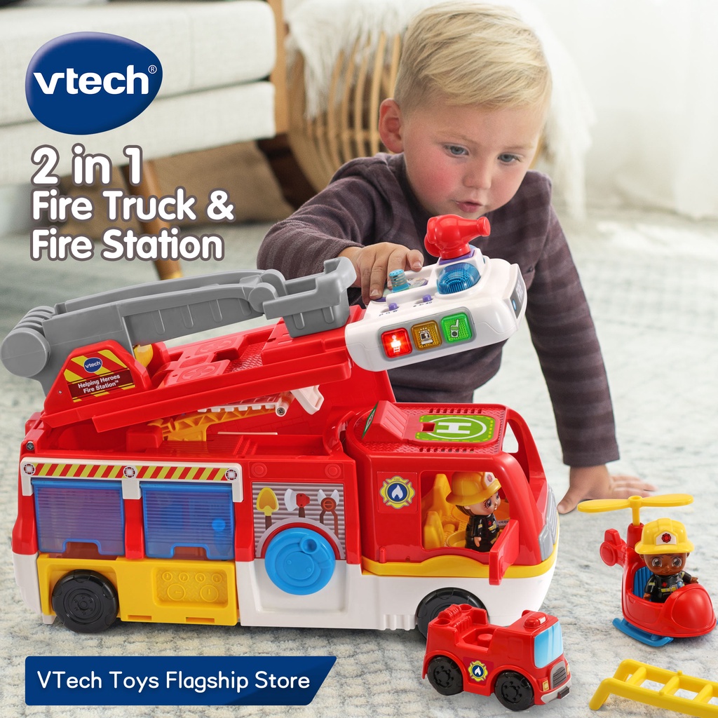 VTech 2 in 1 Big Size Fire Truck Fire Station Helping Heroes Fire ...