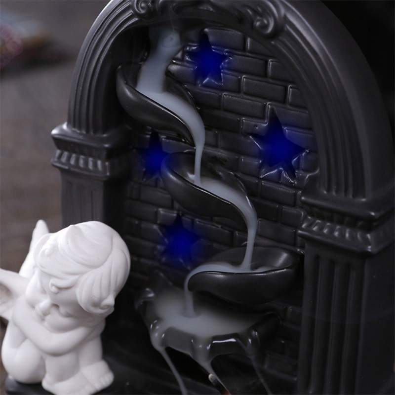Cupid Heart LED Ceramic Backflow Incense Burner Home Decor Aromatherapy ...
