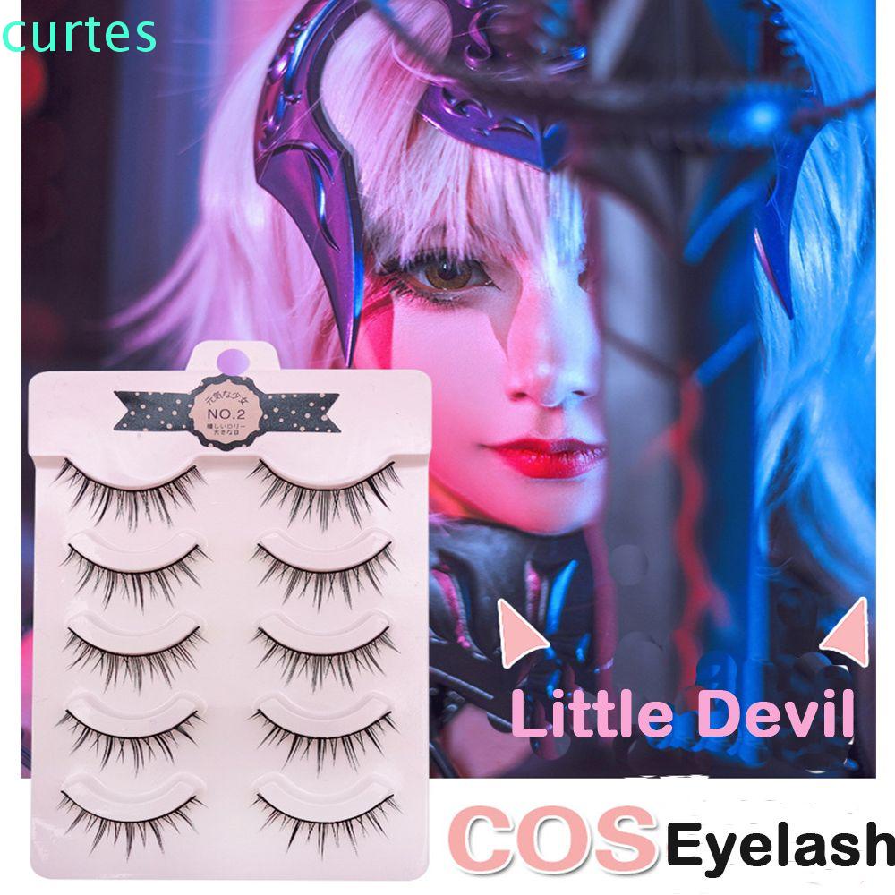CURTES 3D Fairy False Eyelashes Soft Cosplay Eyelash Little Devil Fake ...