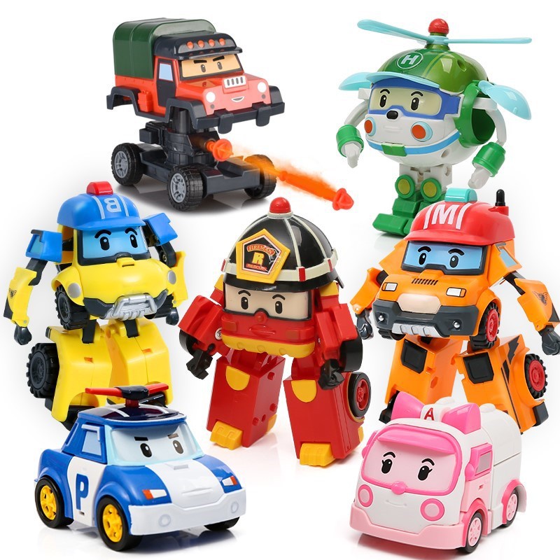 หม้อแปลง6cs/Set Robocar oli Korea Toys Transformation Robot oli Amber ...