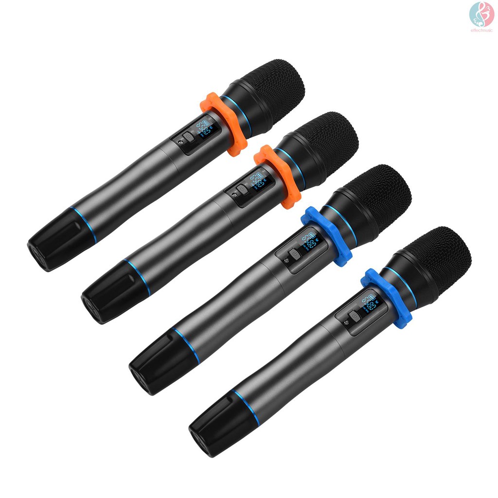 EM Professional Wireless Microphone System 4-Channel UHF Cordless Mic ...