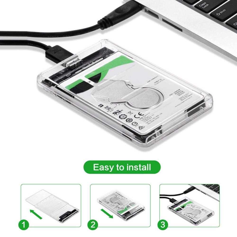กล่องใส่ HDD 2.5 inch Transarent HDD SSD Case SATA III to USB 3.0 Hard Drive Disk Enclosure ...