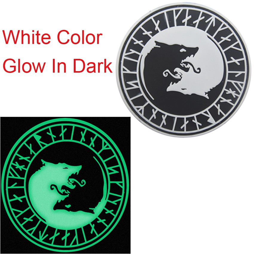 Luminous SWAT VIKING NO MERCY ONLY VIOLENCE WOLF RUNE PATCH Viking WOLF Norse Fenrir PVC ...