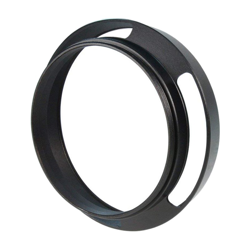 46mm Pro Angle Vented Metal Lens Hood Sun Shade Wristband Lens Focus ...