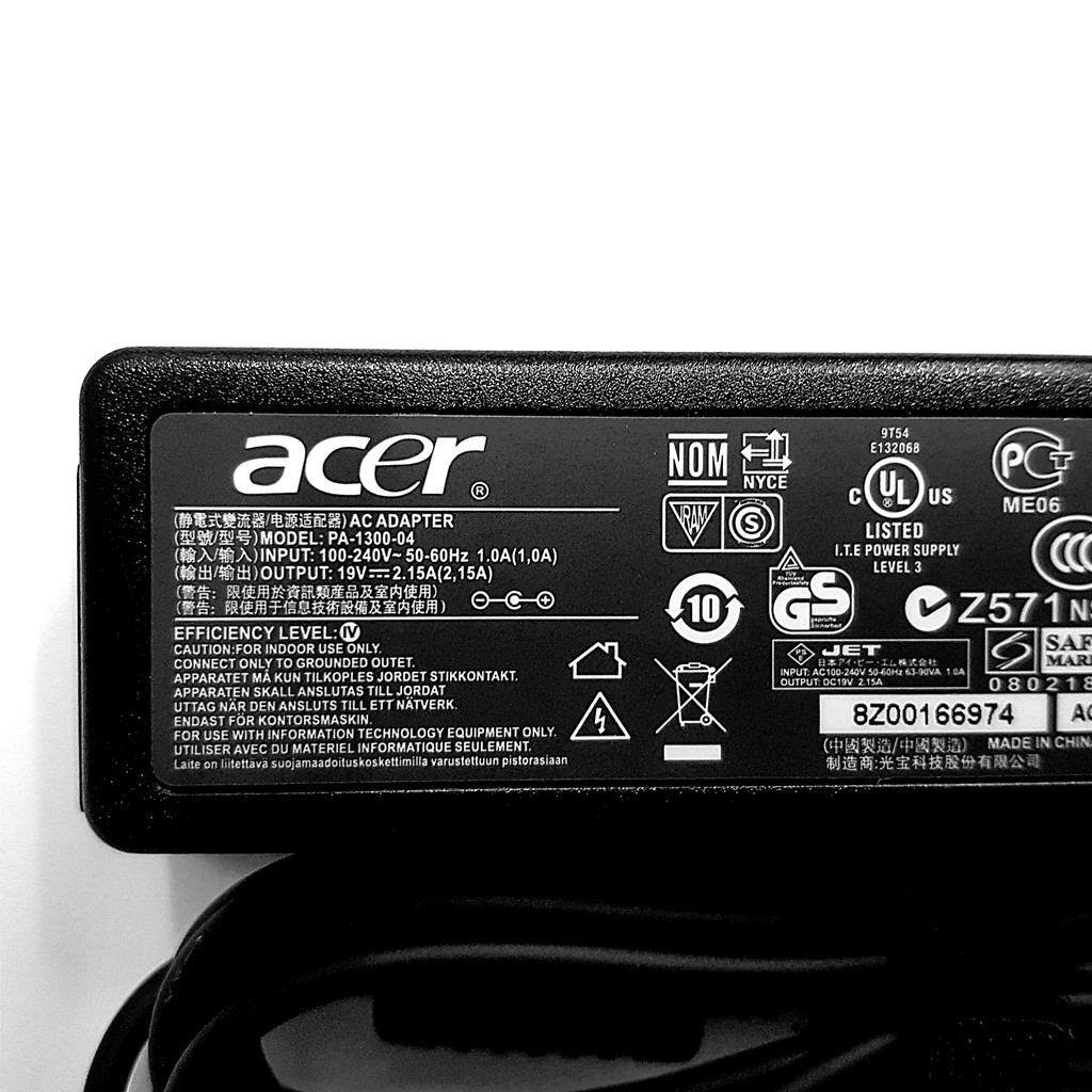 Adapter acer 19V 2.1A 40W หัว 5.52.5MM สายชาร์จโน๊ตบุ๊ค อะแดปเตอร์โน๊ต ...
