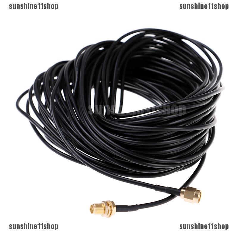 1PC 20m WiFi router antenna extension cable cord RG174 RP-SMA male to female - sunshine11shop.th ...