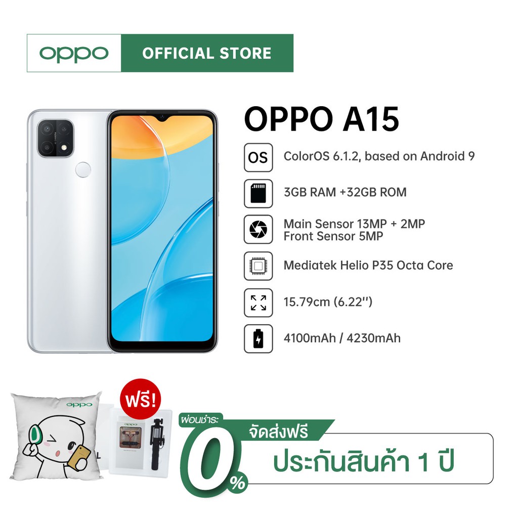OPPO A15 สรุปสเปค ราคาล่าสุด วันวางจำหน่าย และโปรโมชั่น
