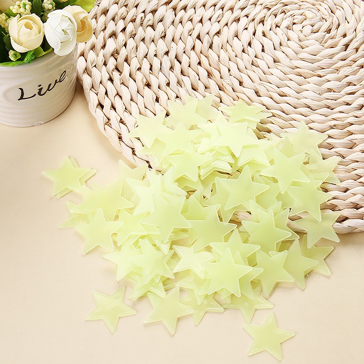 3cm Diameter 3D Stars Luminous Fluorescent Plastic Wall Sticker ...