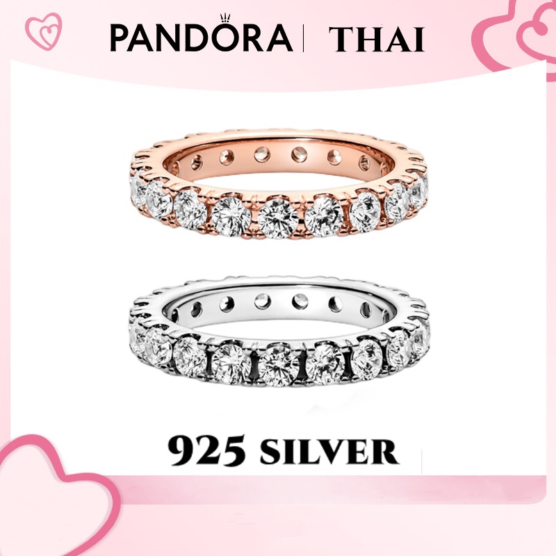 ส่งจากกรุงเทพPandora แหวน เงิน925 แหวนเพชร แหวนแฟชั่น Sparkling Gem ...