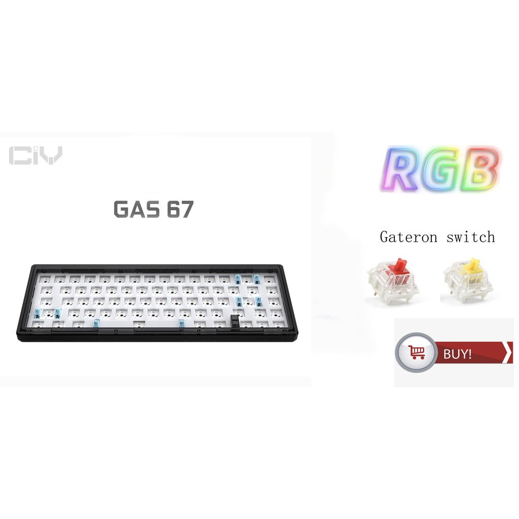 ZUOYA TESTER68 customized Mechanical keyboard kit TES68 hot-swappable ...