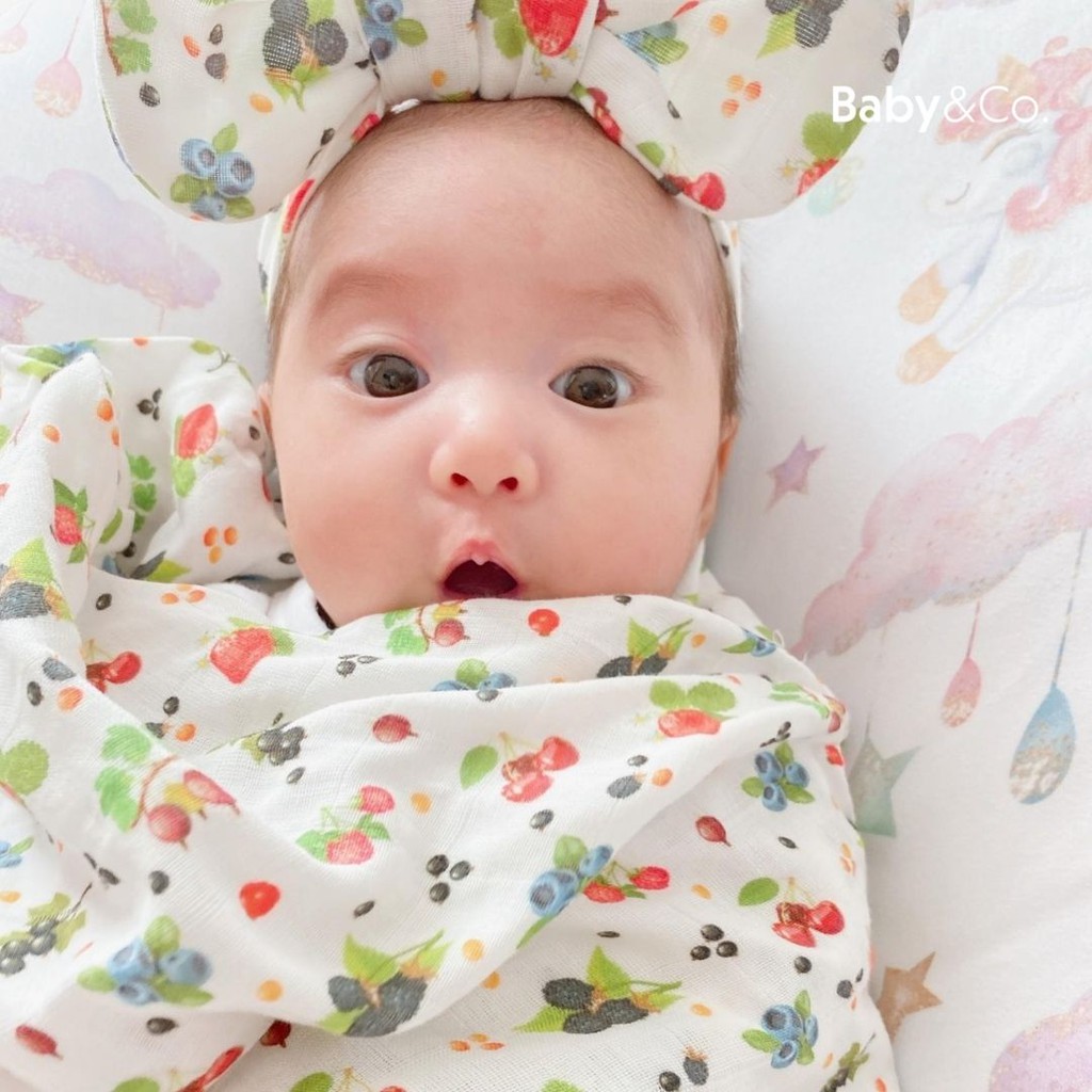 Baby Co. Swaddle Cloth ผ้าห่อตัวมัสลินคอตตอนขนาด 47 บรรจุ 1 ชิ้นชุดที่2 ...