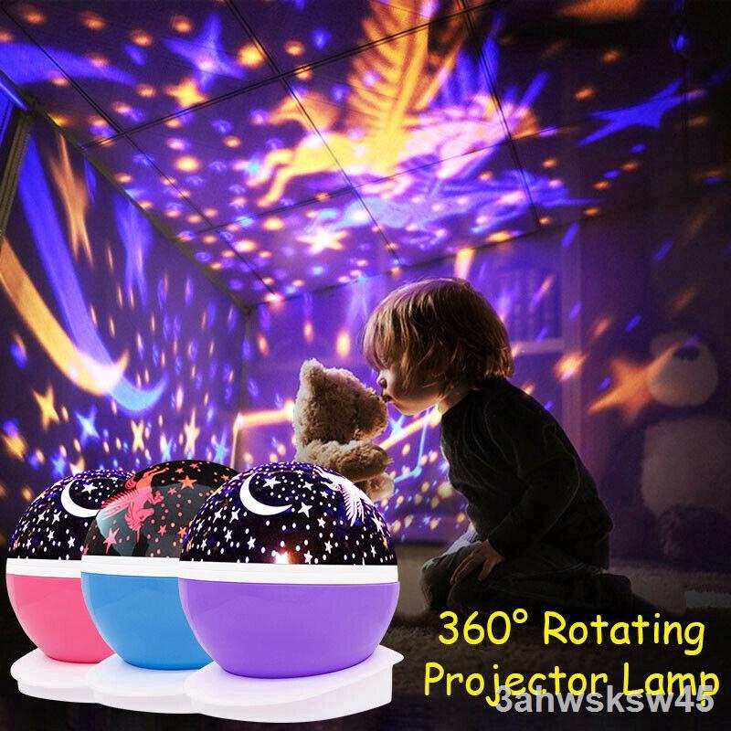 LED Rotating Projector Night Light Romantic Star Unicorn Lamp Baby Kids ...