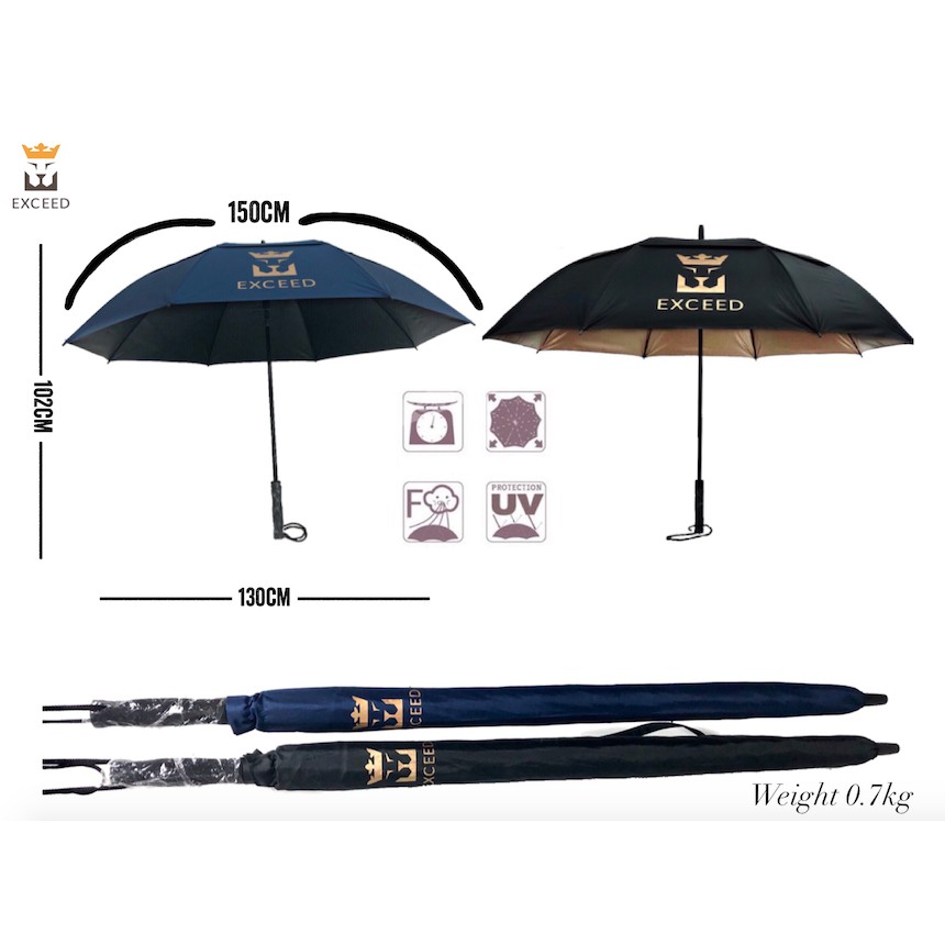 ร่มกอล์ฟ 2ชั้น ยี่ห้อEXCEED เคลือบกันUVอย่างดี ร่มเปิดอัตโนมัติ คันใหญ่มาก (UME001) - exceedgolf ...
