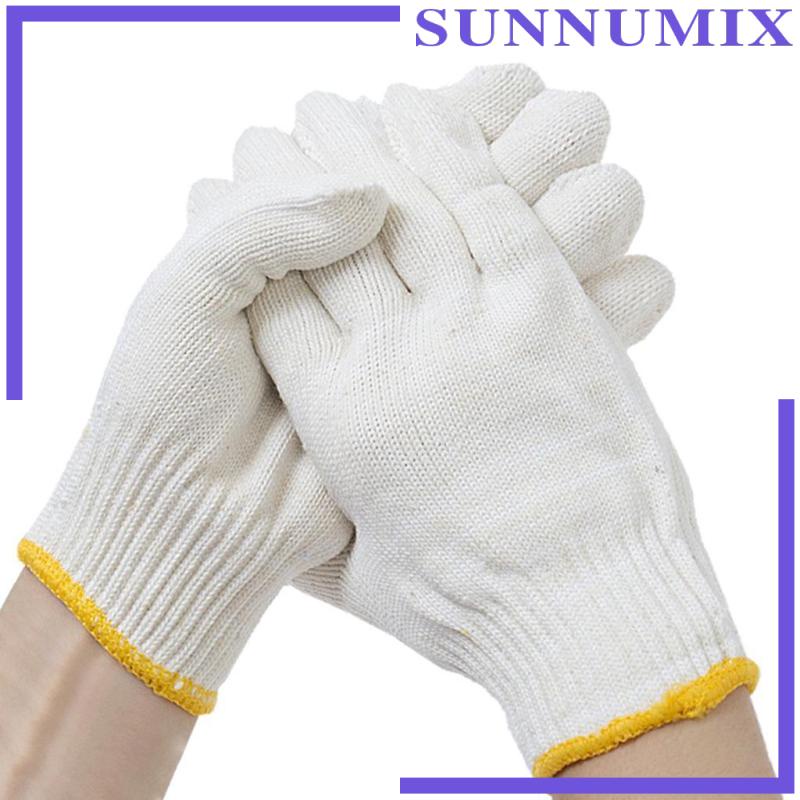 12piars Cotton Labor Protection Gloves Knitted Cut Gloves Labour Safe ...