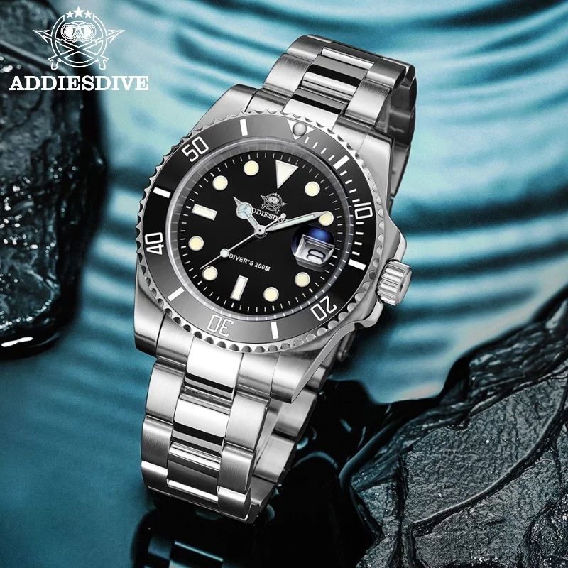 Addies Dive Watch 200m 2115 Quartz Watches Men C3 Super Luminous ...