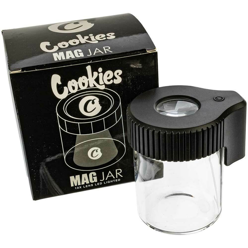 Cookies LED Light 5X Magnification Glass Storage Clear Stash Jar Air ...