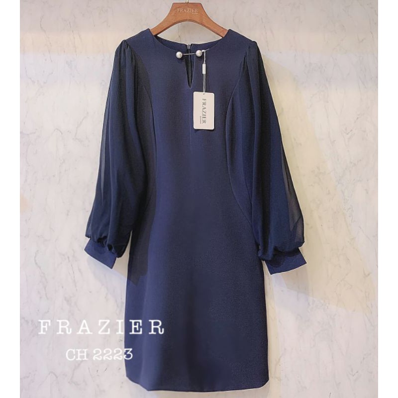 CH2223เดรสคอกลมผ่าแขนยาวชีฟองจั้ม (S.M.L.XL) - sakurangius - ThaiPick