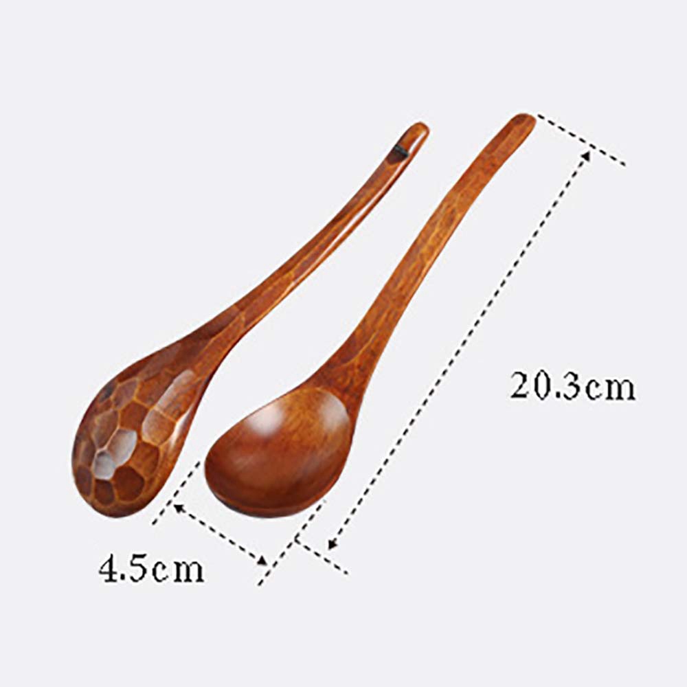 ☑ Wooden Spoon Turtle Shell Texture Durable Safe Practical Cooking Soup ...