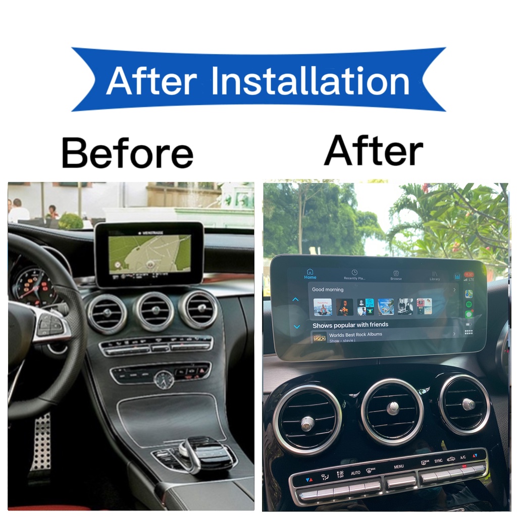 UJQW W204 Android Screen CarPlay Multimedia For Mercedes Benz C-Class ...