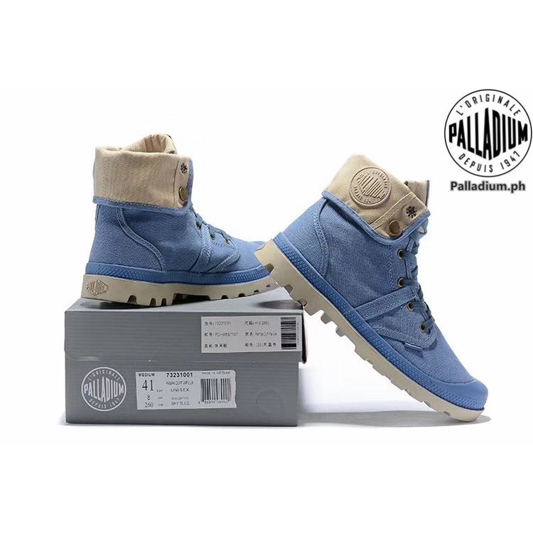 100%Original PALLADIUM Sky blue Martin Boots men's and women's canvas ...