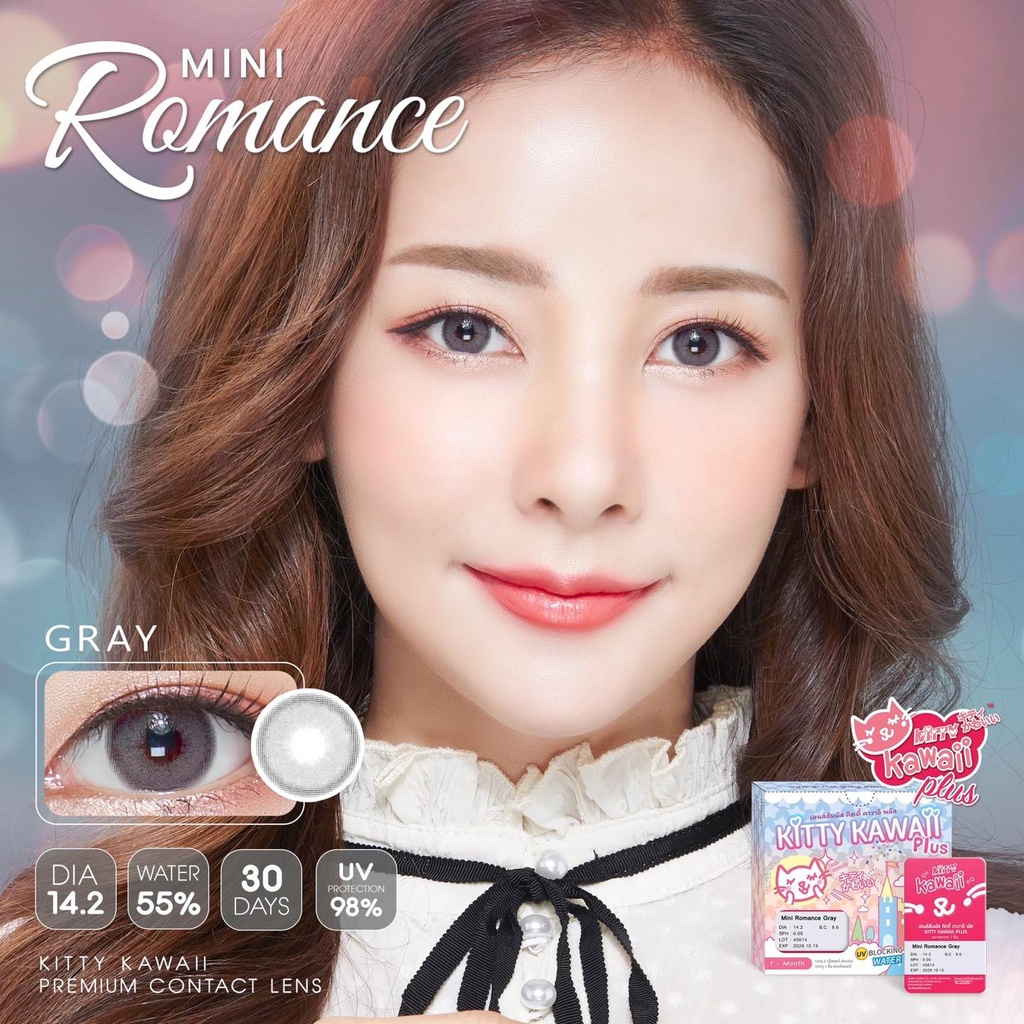 คอนแทคเลนส์ Kitty kawaii รุ่น Mini Romance Gray (Dia14.2) - kodungbigeye - ThaiPick