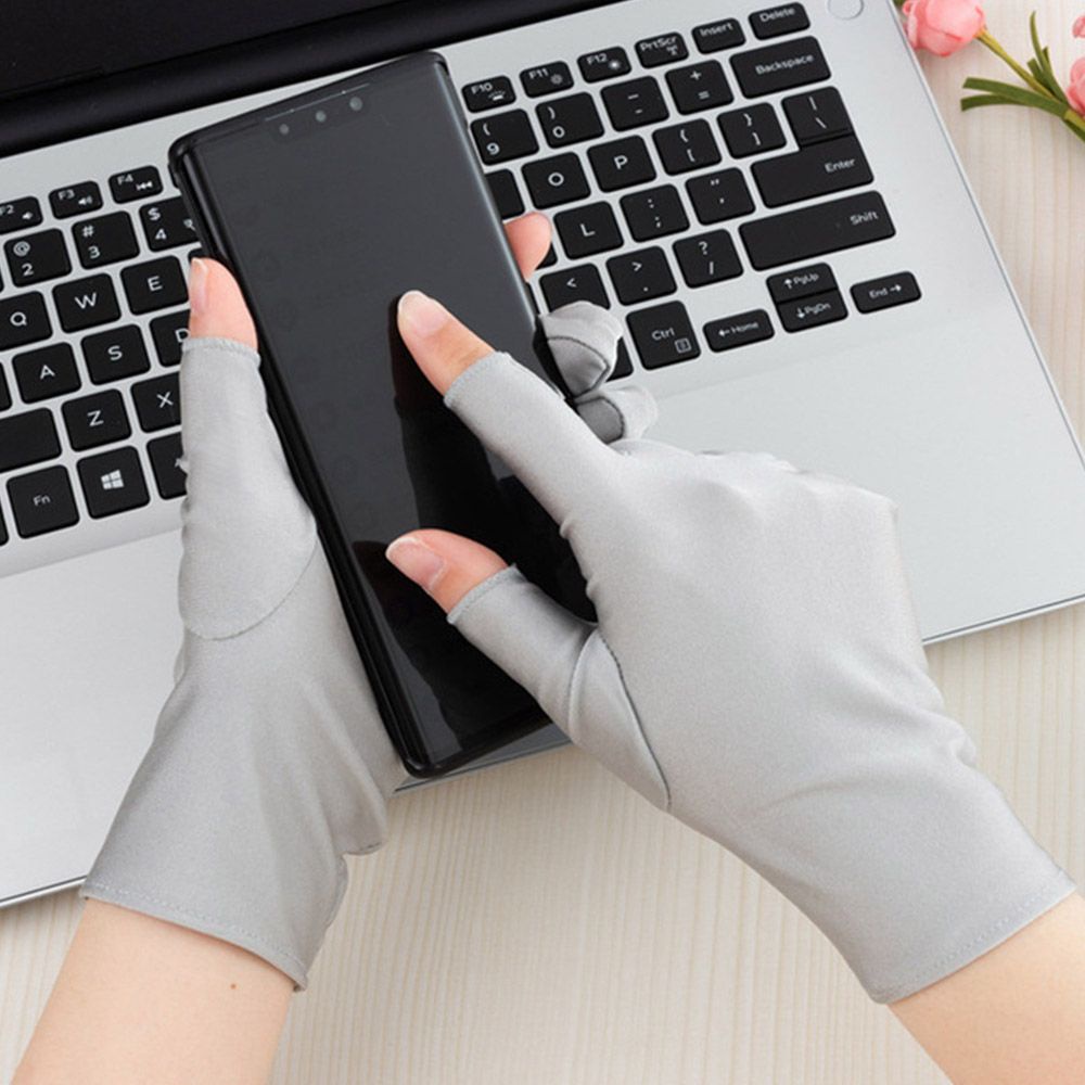 Upstop ถุงมือกันแดด แบบครึ่งนิ้ว ป้องกันรังสียูวี ระบายอากาศ หลากสี ...