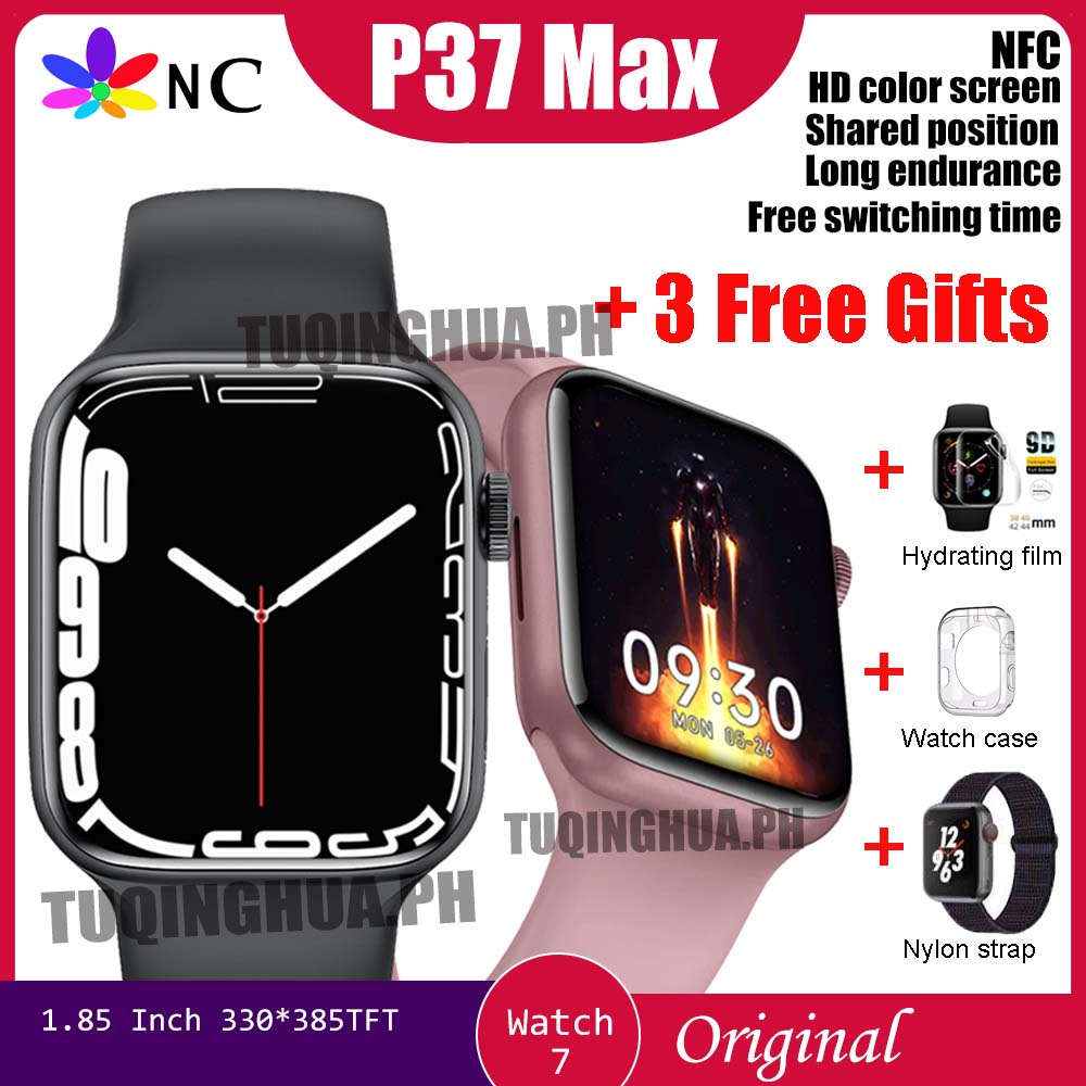 P37 Max สมาร์ทวอทช์ 1.85 นิ้ว หน้าจอ HD ขนาดใหญ่ 7 บลูทูธ แชร์ตําแหน่ง อัตราการเต้นของหัวใจ ...
