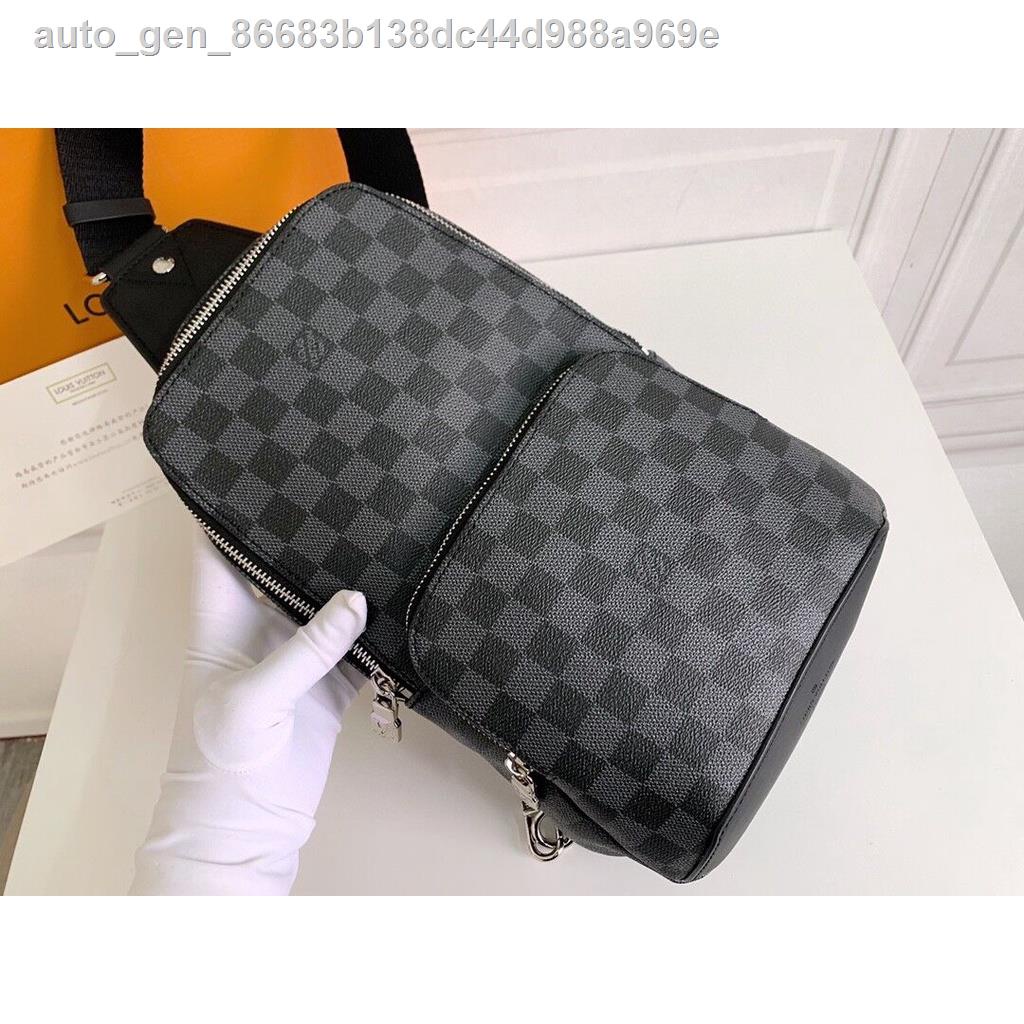 L V Louis .Vuitton Original High Quality AVENUE Men s Chest Bag Black ...