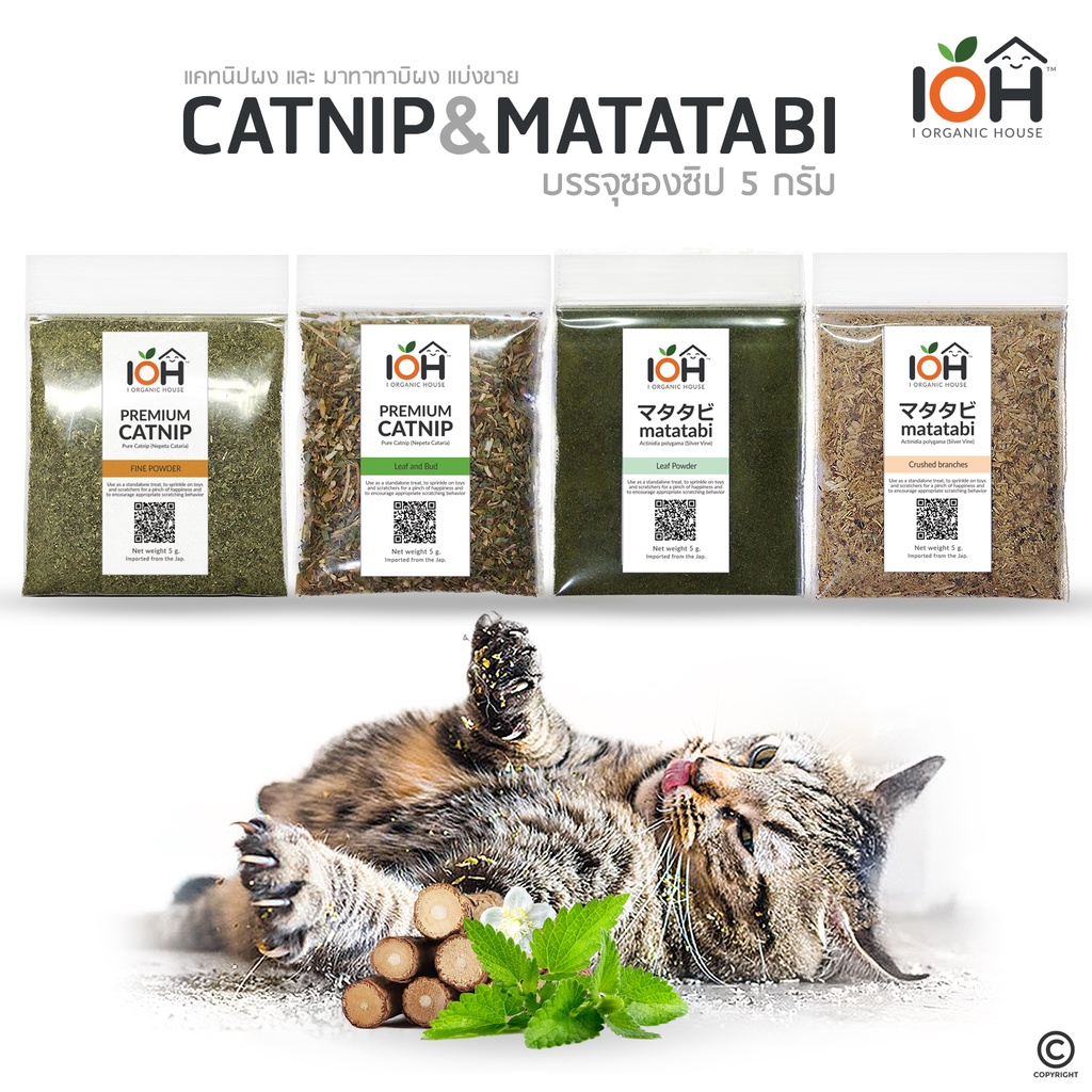 Premium Catnip Matatabi ผงแคทนิป ผงมาทาทาบิ ของแท้ 100 ขนาดซอง 5g ...